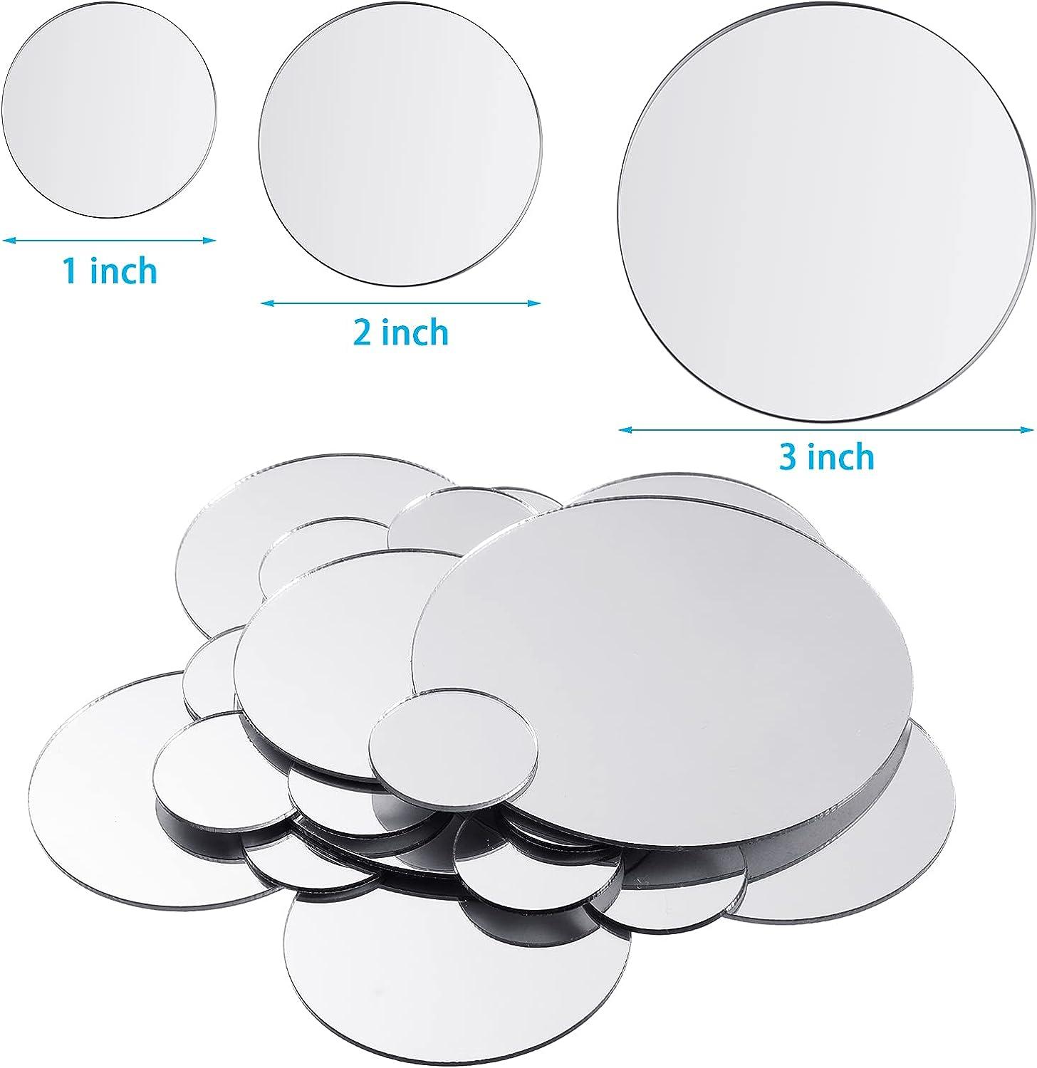 Jetec Mini Round Mirror Set for DIY Crafts - 1/2/3 Inch Adhesive Craft ...