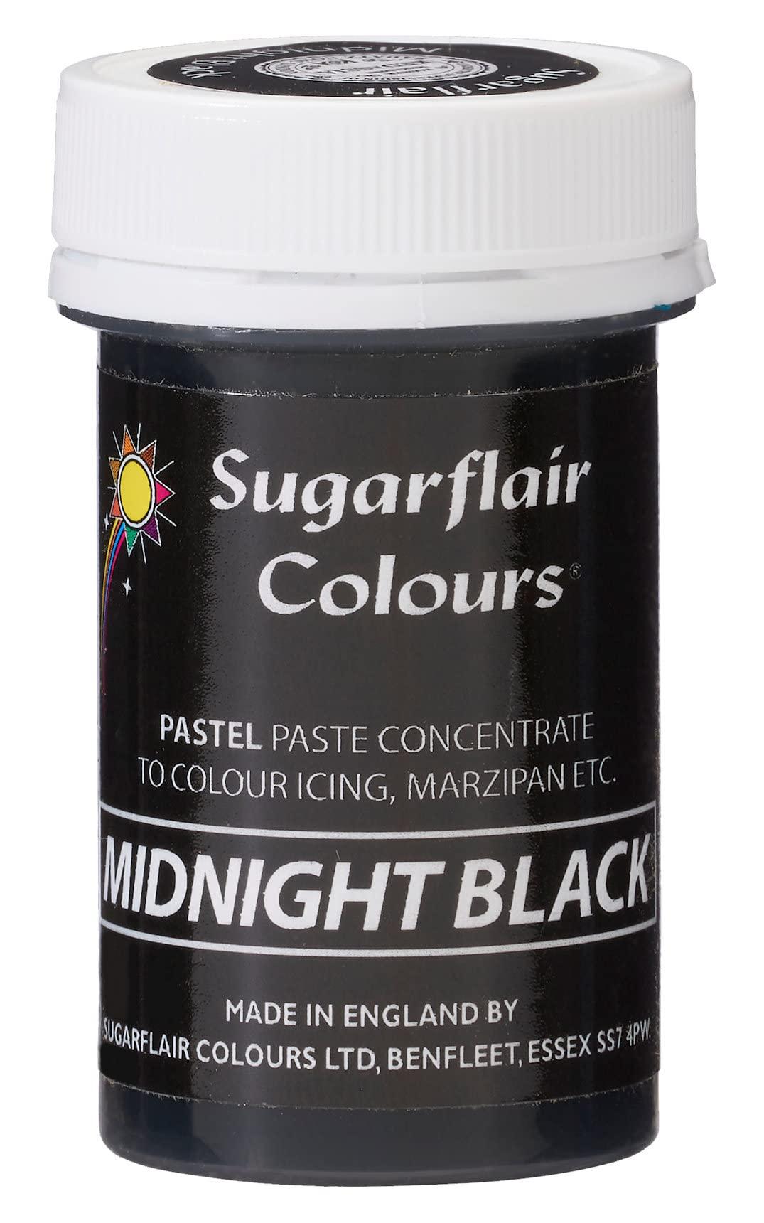 25g Sugarflair Midnight Black Pastel Food Colouring Paste for Sugar ...