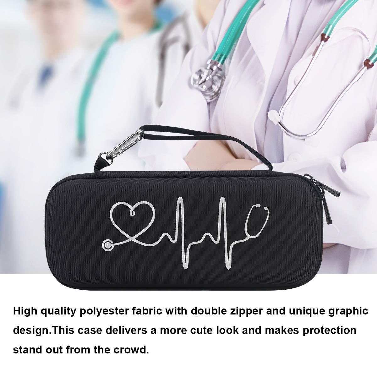 Bovke Hard Stethoscope Case for 3M Littmann & MDF Stethoscopes - Black ...