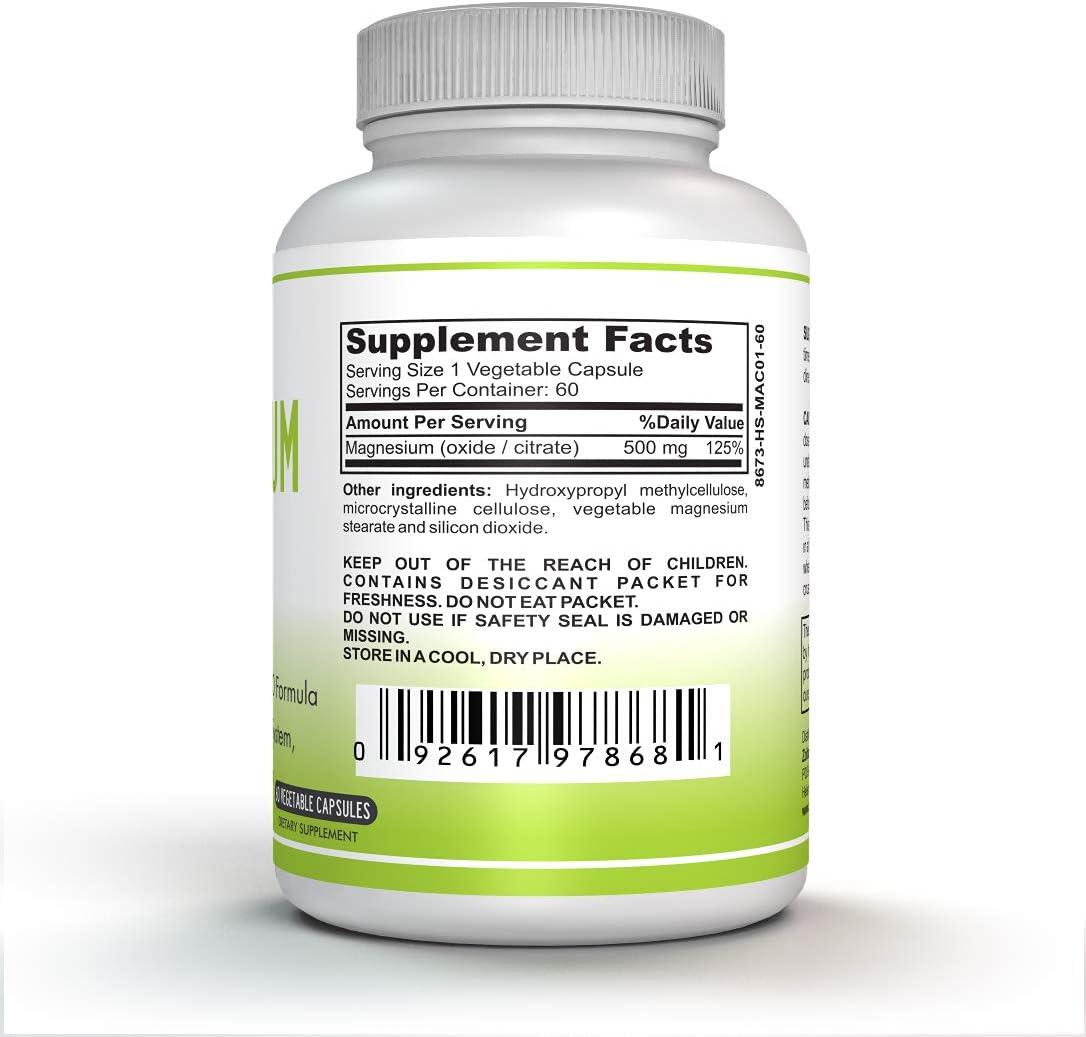 Zoltan's Healthy Living Magnesium Complex 500mg Citrate/Oxide | 60 ...