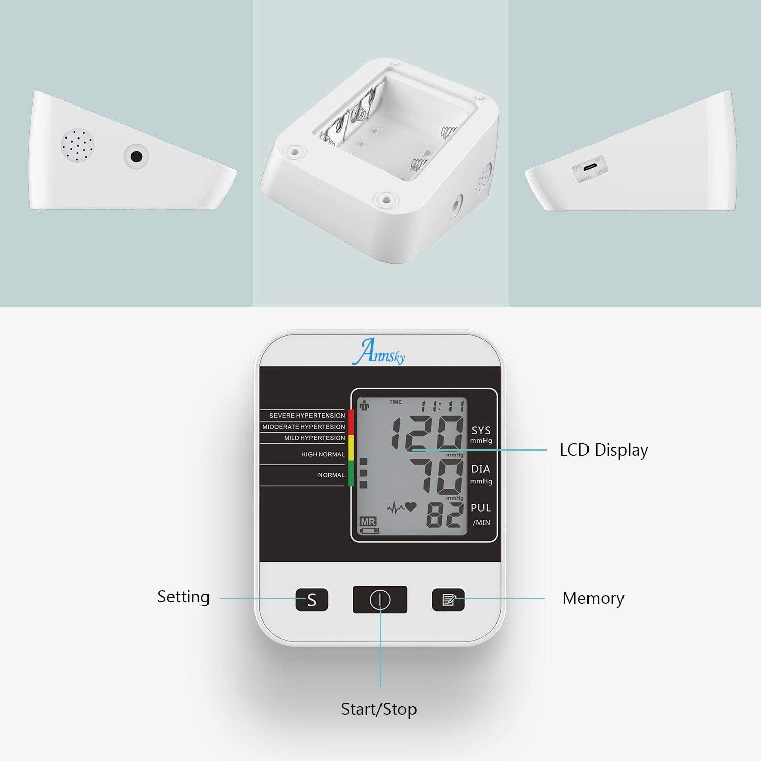 Blood Pressure Monitor for Home Use with Large LCD Display,Annsky ...
