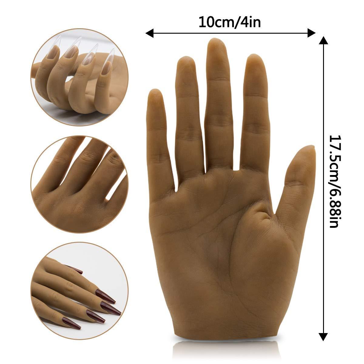 Female Silicone Practice Hand for Acrylic Nails - Flexible & Life-Size ...
