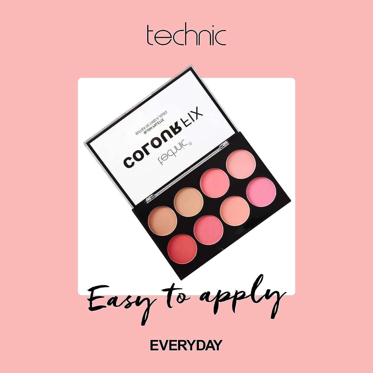 Technic Colour Fix Pressed Powder Blush Palette - 8 Matte Shades for ...