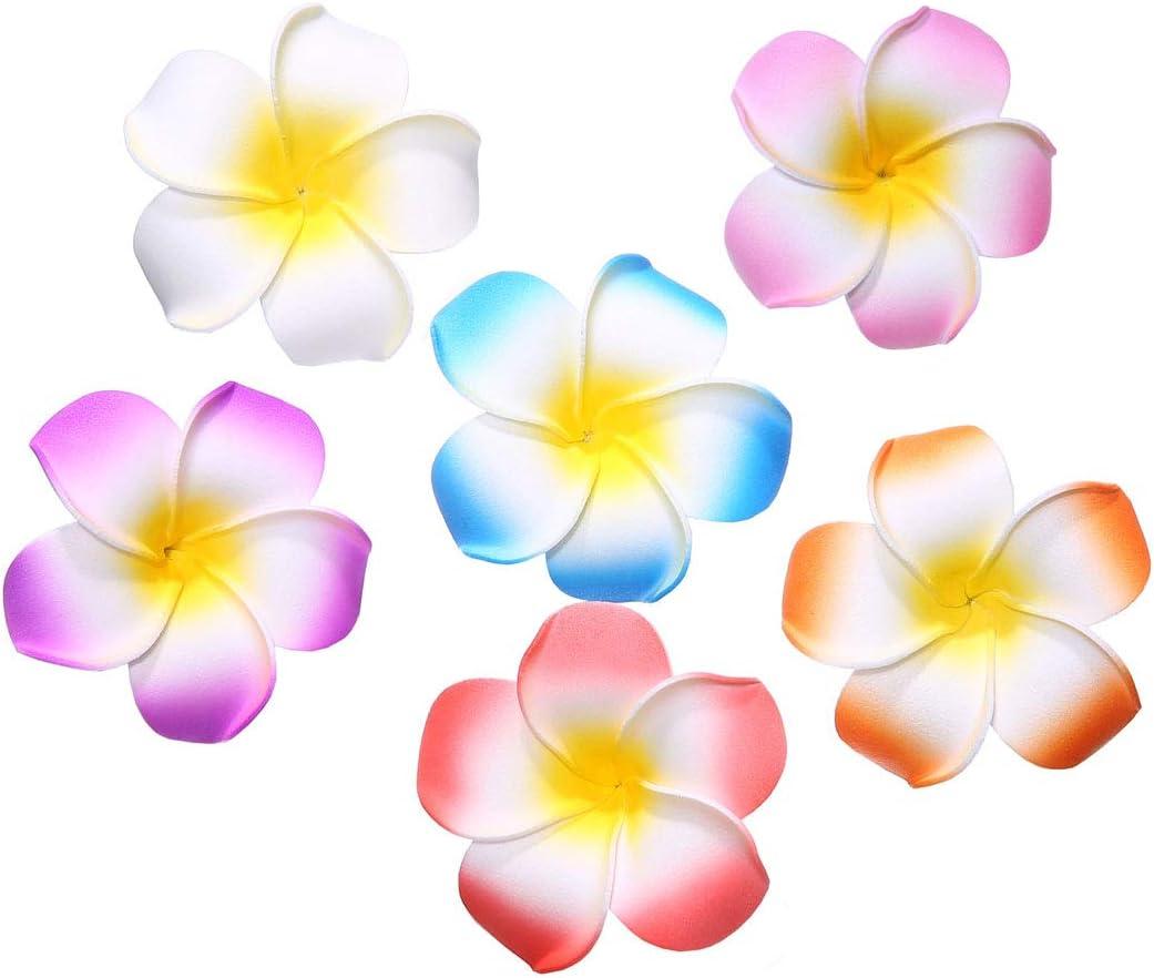Calcifer 30pcs 1.97'' Hawaiian Plumeria Flower Clips for Bridal Wedding ...