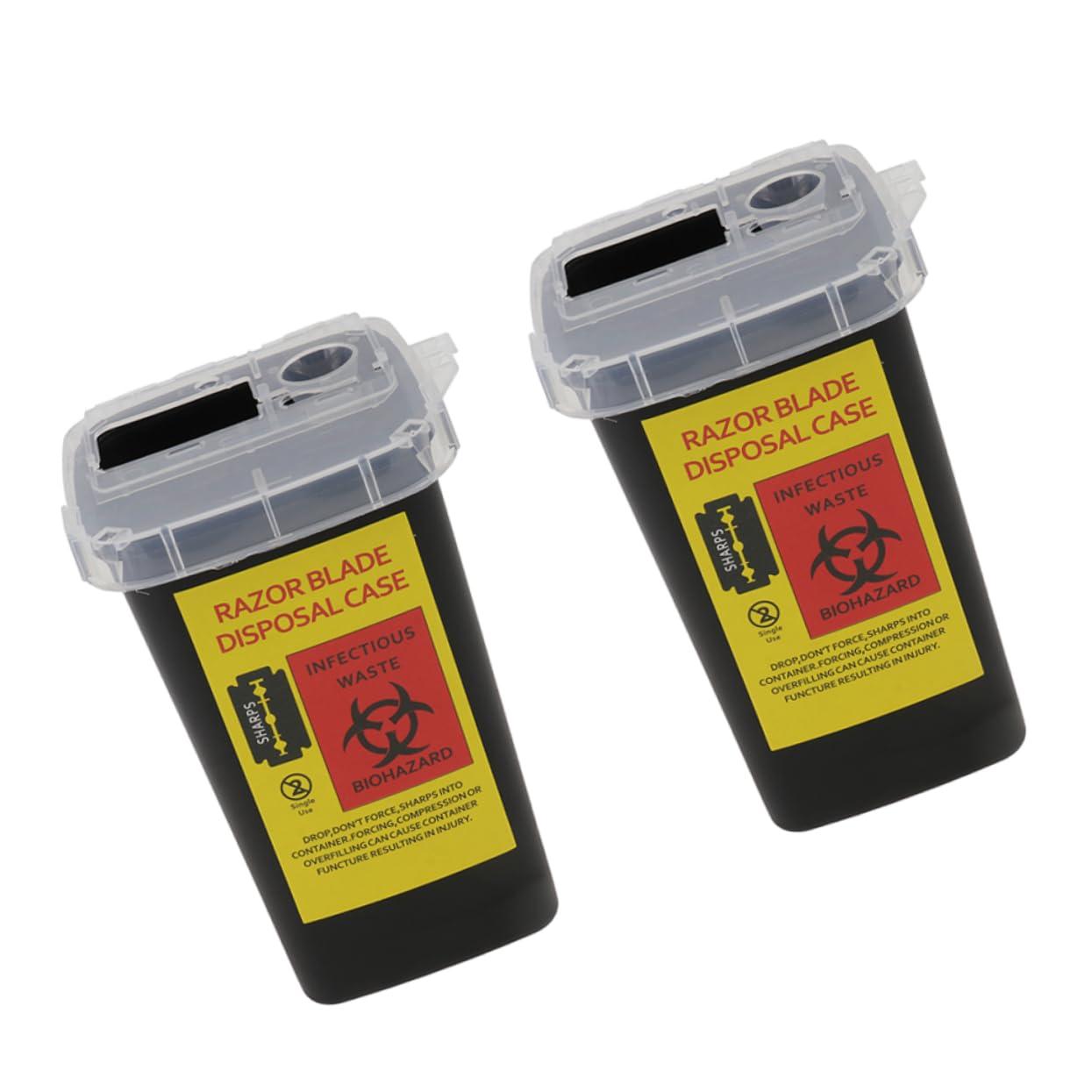 FOMIYES 10-Pack Razor Blade Storage Box | Safe & Secure Waste Container ...