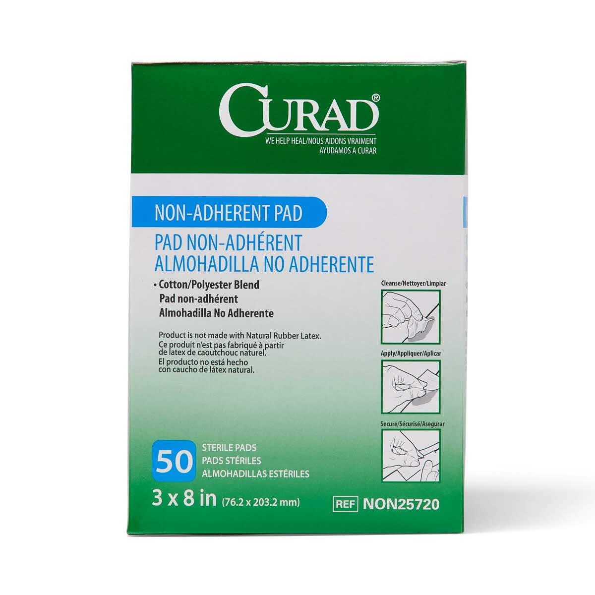Medline Curad Sterile Non-Adherent Pad 3x8 - Pack of 50 | Medical Grade ...