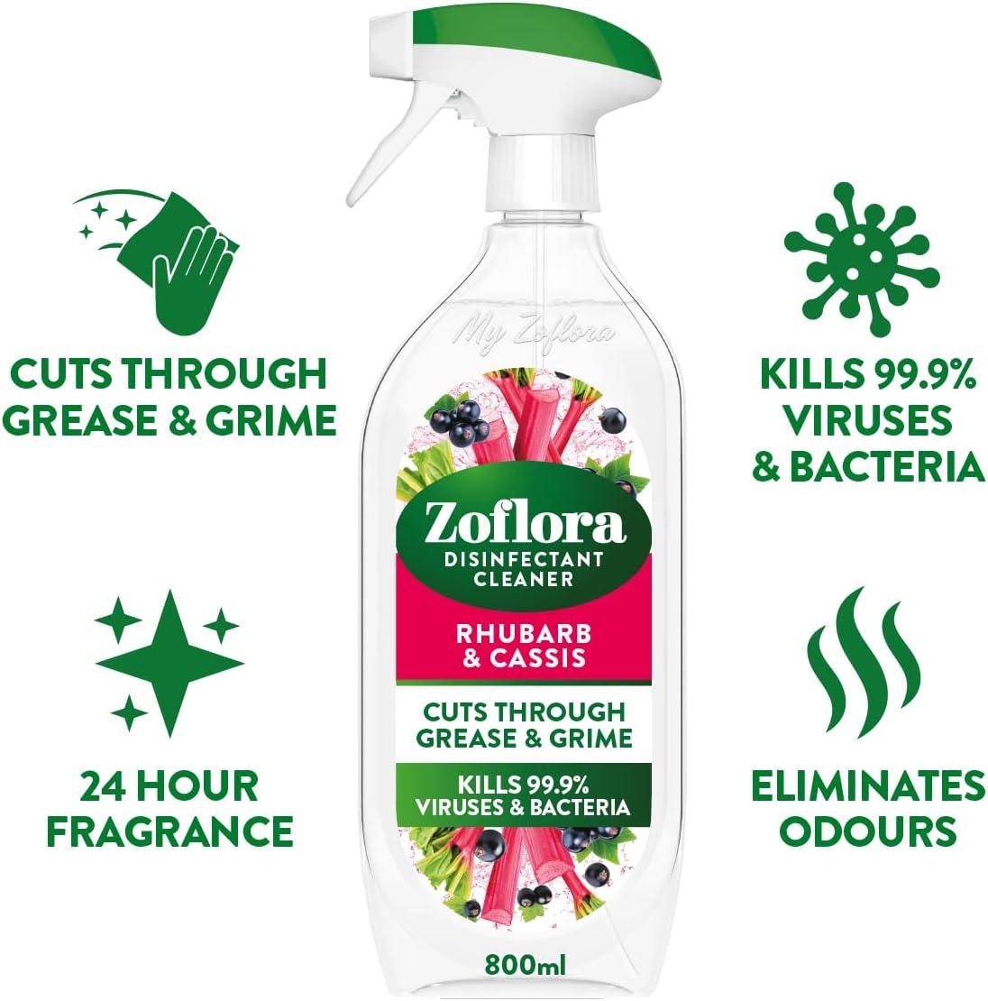 Zoflora Rhubarb & Cassis 800ml Multipurpose Disinfectant Cleaner ...