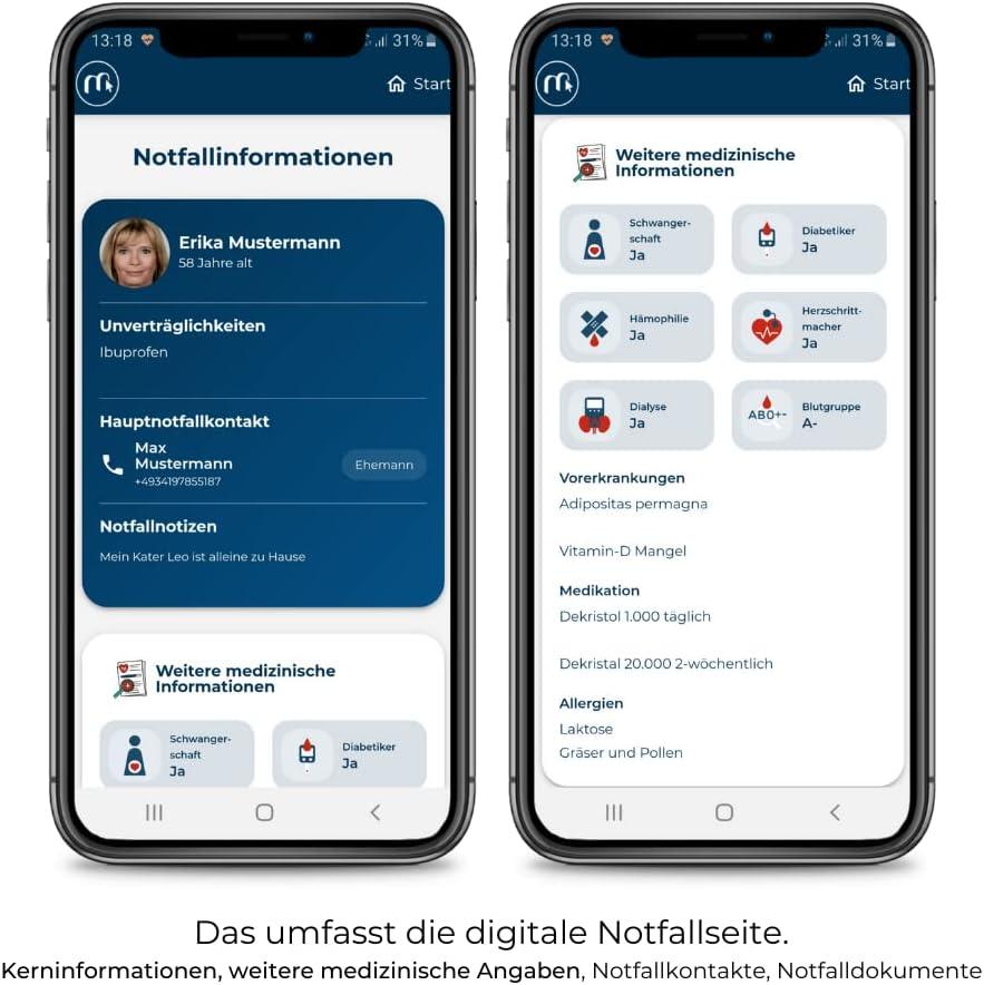 2 In 1 Emergency Card & Digital Pass - Health Data & Contacts ...