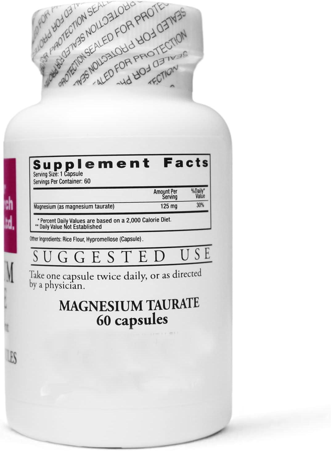 Cardiovascular Research Magnesium Taurate - 125mg Elemental Magnesium ...