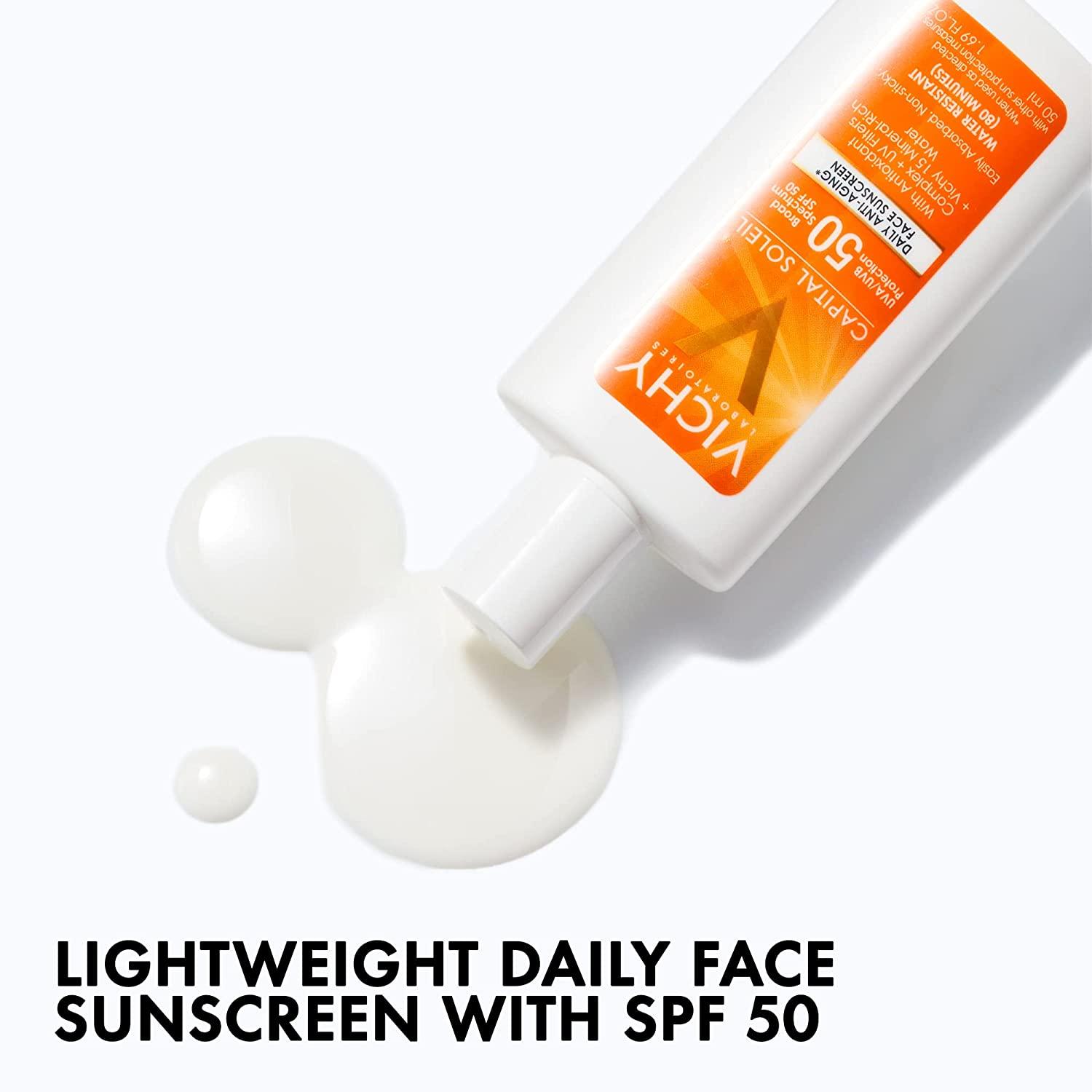 Vichy Capital Soleil Face Sunscreen SPF 50 | Anti Aging Sunblock with ...