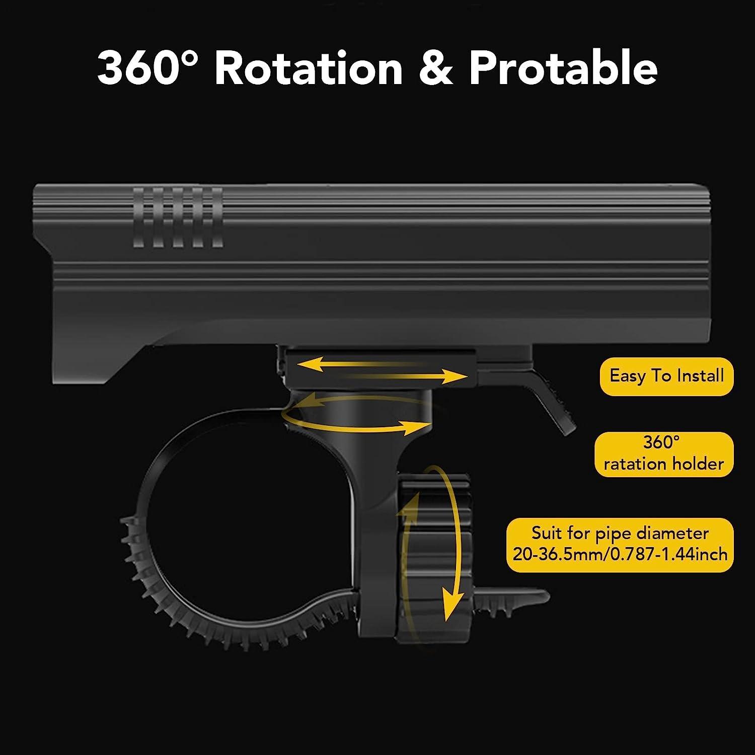 NEWBOLER Bike Lights 10000mAh USB Rechargeable - Super Bright 3000 Lumen 8 LED Bicycle Light ...