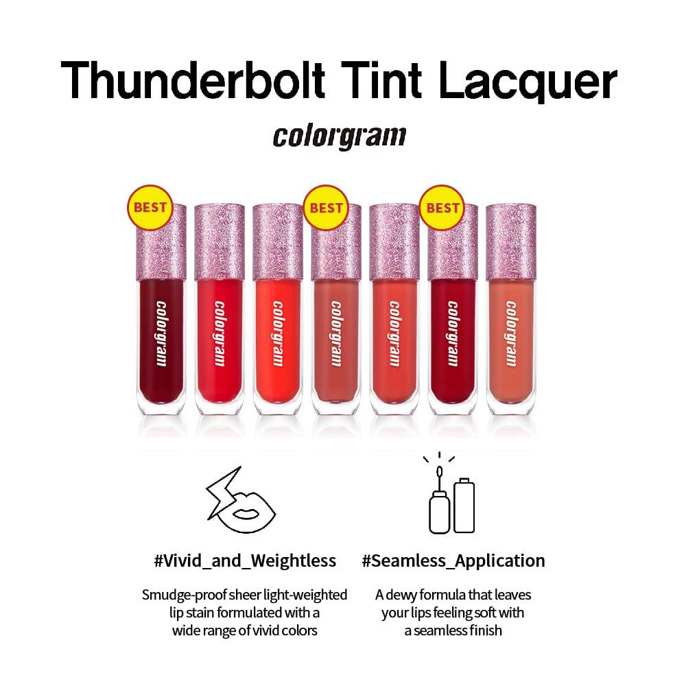 COLORGRAM Thunderbolt Tint Lacquer 01 Romance Tok | Long Lasting Lip ...