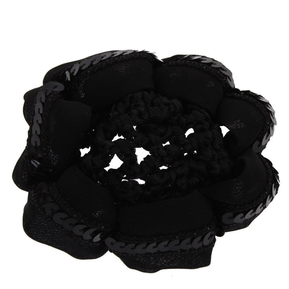 JUSTFOX Black Bun Net Hair Net - Sequined Hairstyle Aid for Perfect ...