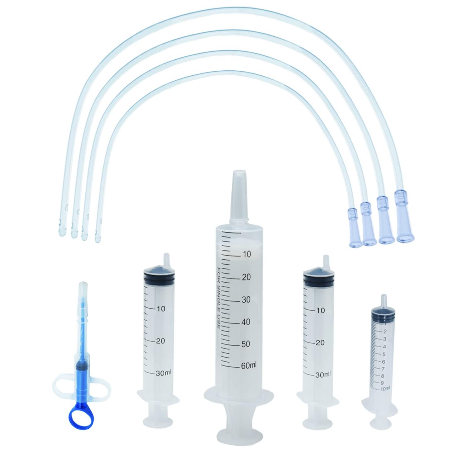 Puppy Feeding Tube Kit - 20 Kendall Tubes, 60ML/30ML/10ML Syringes ...