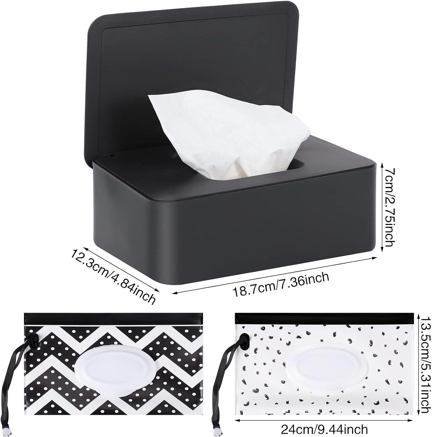 Wet Wipes Dispenser Box with 2 Baby Wet Wipes Pouches - Travel-friendly ...