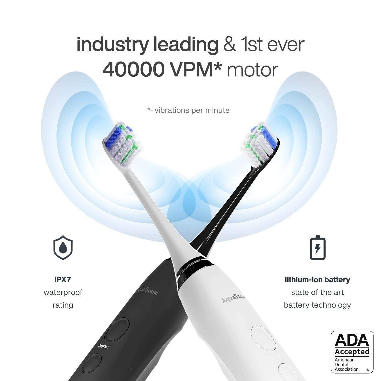 AquaSonic DUO PRO Ultra Whitening 40,000 VPM Electric Smart ...