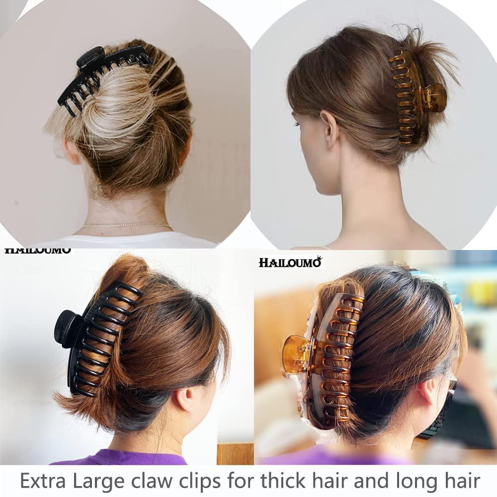 Extra Large 5.1 Inch Crystal Hair Claw Clips for Thick Hair - Pack of 2 ...