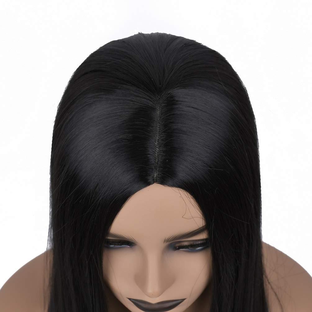 YunYan Women's Natural Black Wig - 26 Long Straight Synthetic Heat ...