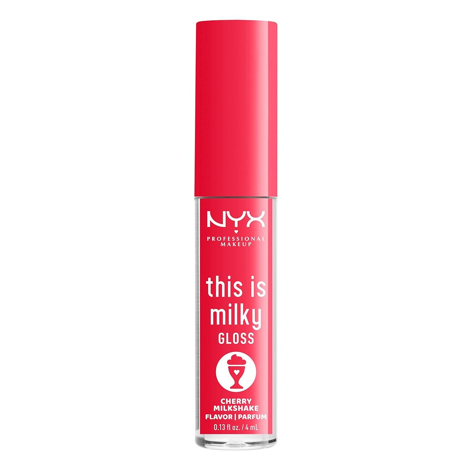 NYX Professional Makeup Cherry Milkshake Gloss - Long Lasting Vegan Lip ...