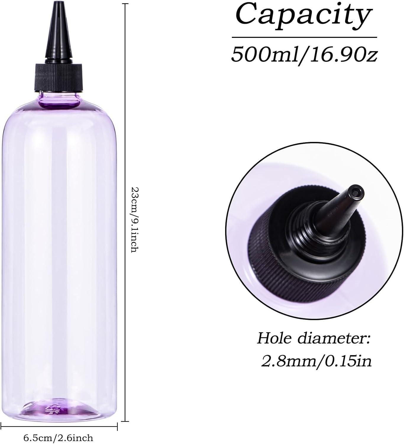 Yebeauty Clear Purple Hair Color Applicator Bottle 2 Pack - 500ml Hair ...