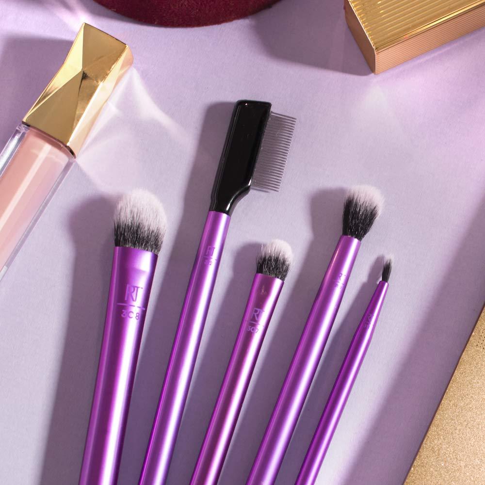 Real Techniques Enhanced Eye Set - Purple 6 Piece Makeup Brush Kit ...