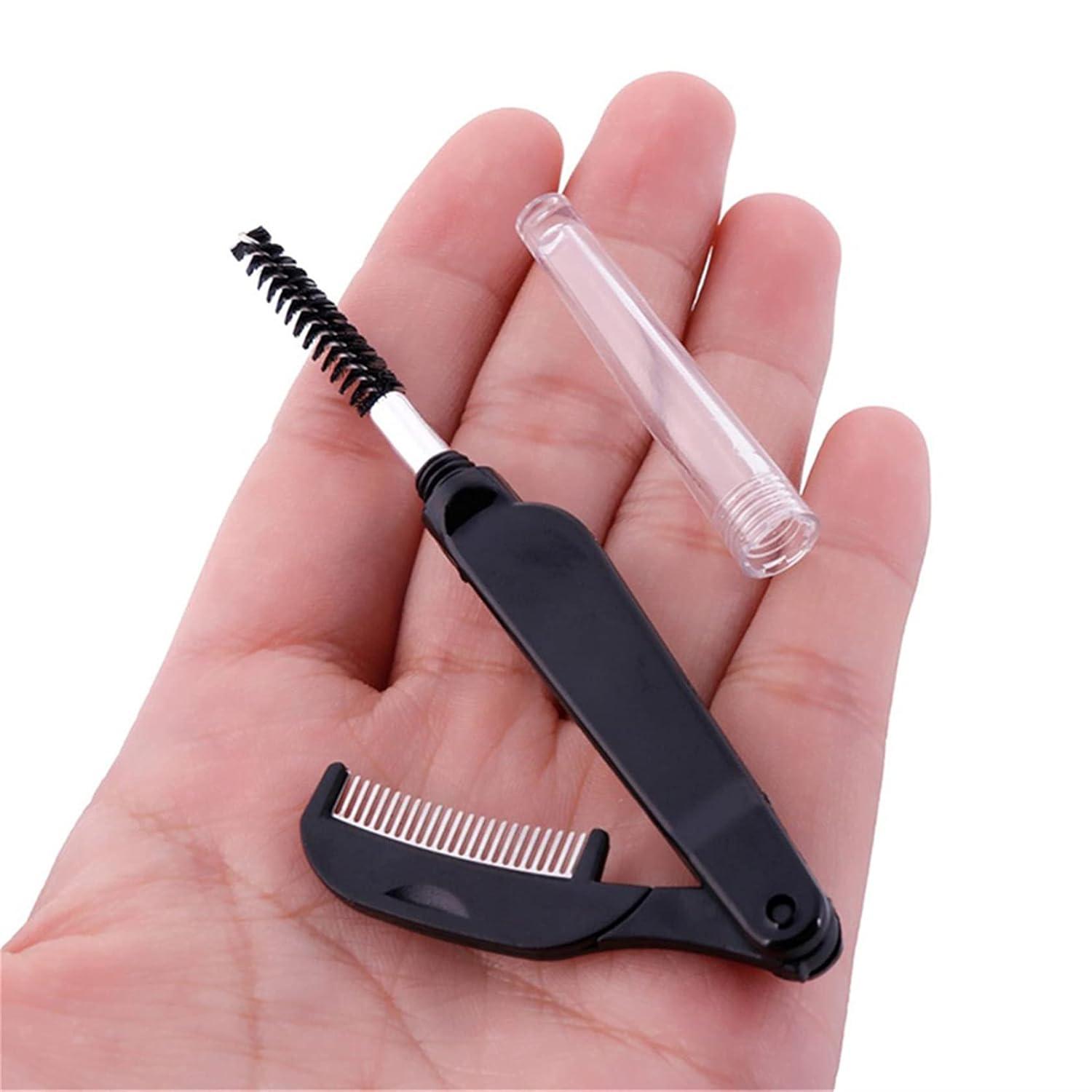 WEISUO Eyelash & Eyebrow Combs - Foldable Stainless Steel Brow Brushes ...