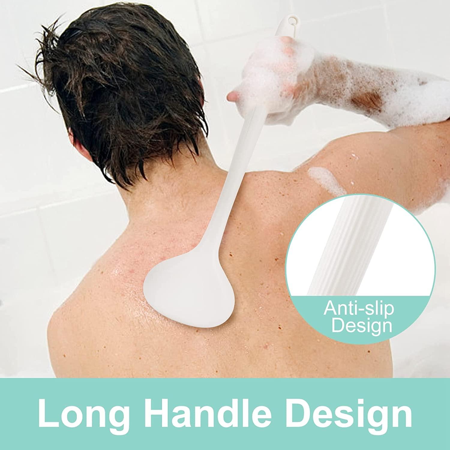 HONZUEN Non-Slip Long Handle Shower Body Brush - Stimulates Blood ...