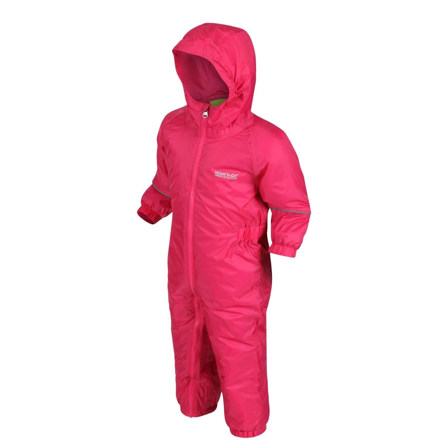 Regatta Kids Splosh III Waterproof Puddle Suit Hot Pink 12-18 | Childrens Rain Suit | Buy Now ...