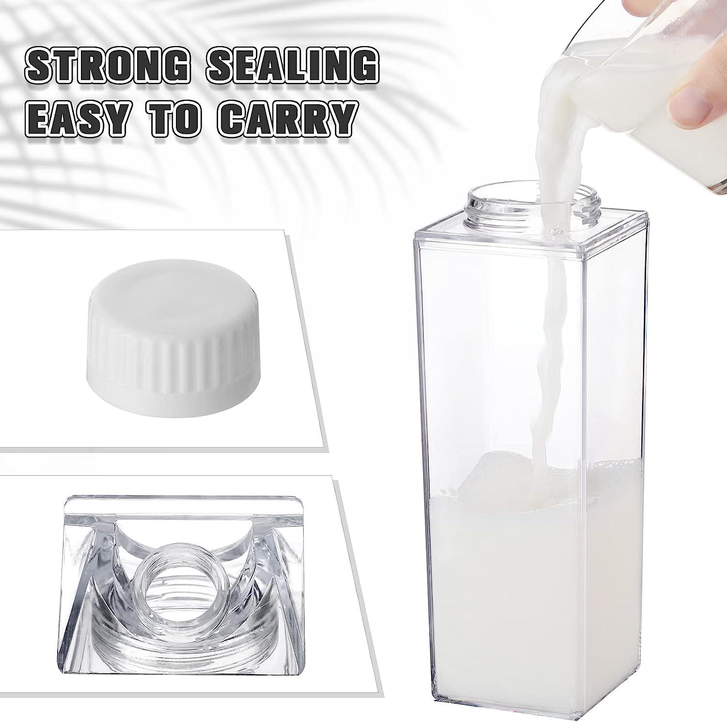17 oz Clear Milk Carton Water Bottles - Reusable Portable Juice Tea Jug ...