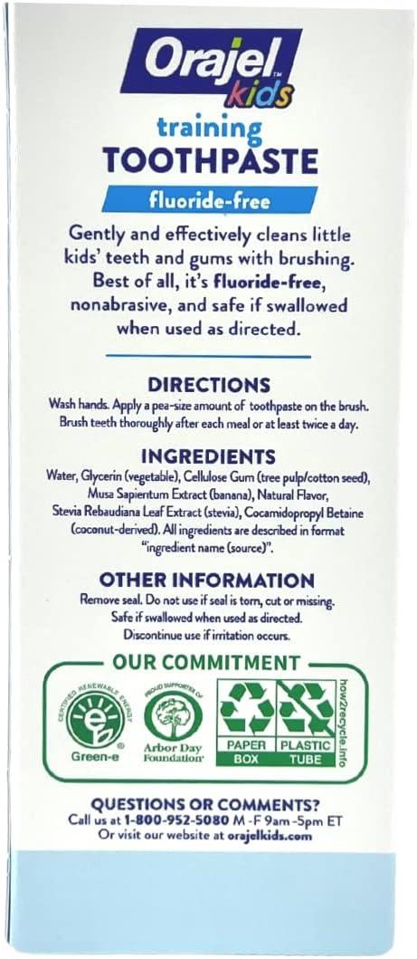 Dauntless Merch Easy Grip Baby Toothbrush and Fluoride-Free Toddler Toothpaste Starter Set ...