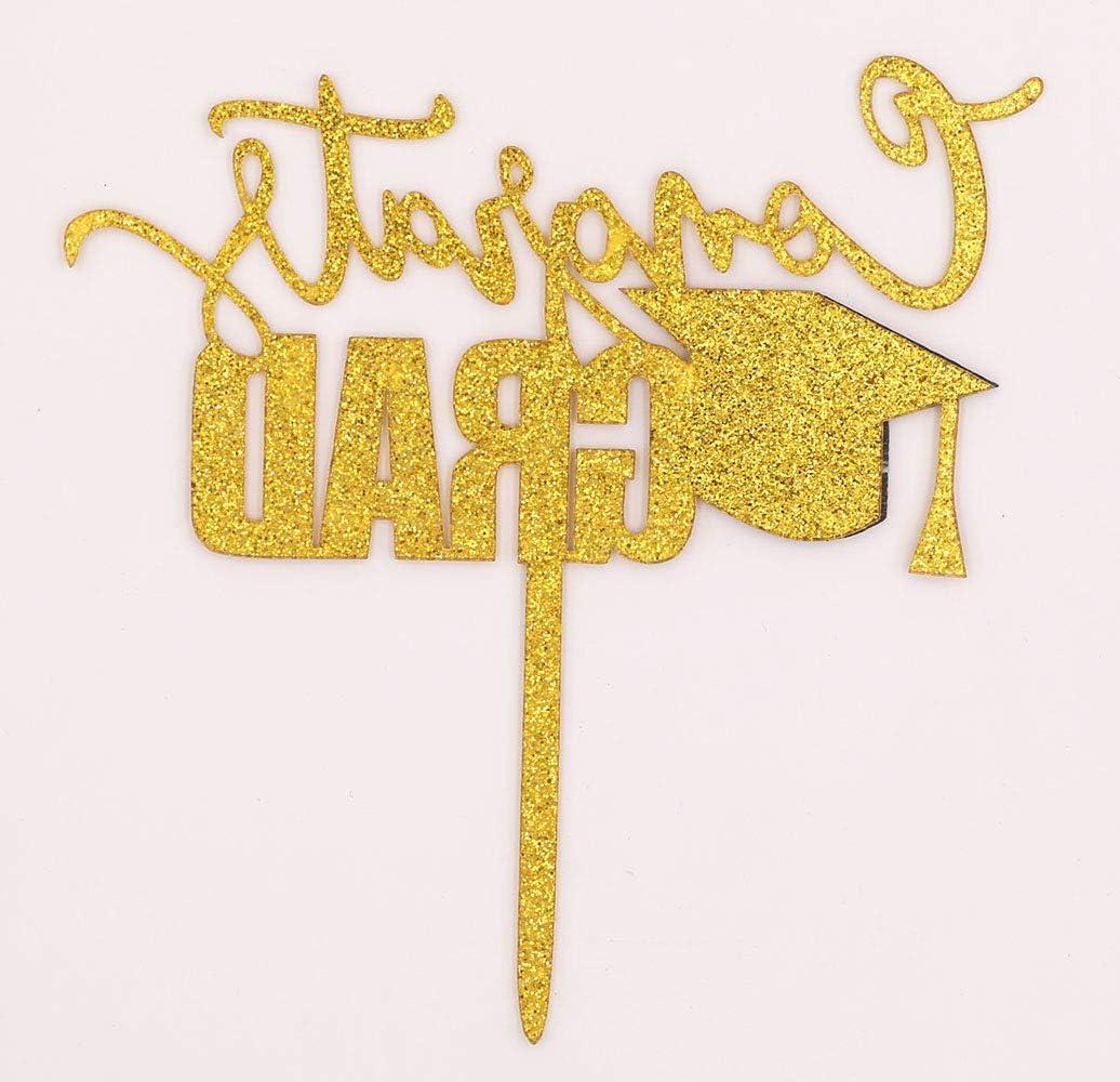 Gold Congrats Grad Cake Topper Acrylic Graduation Topper for Graduation ...