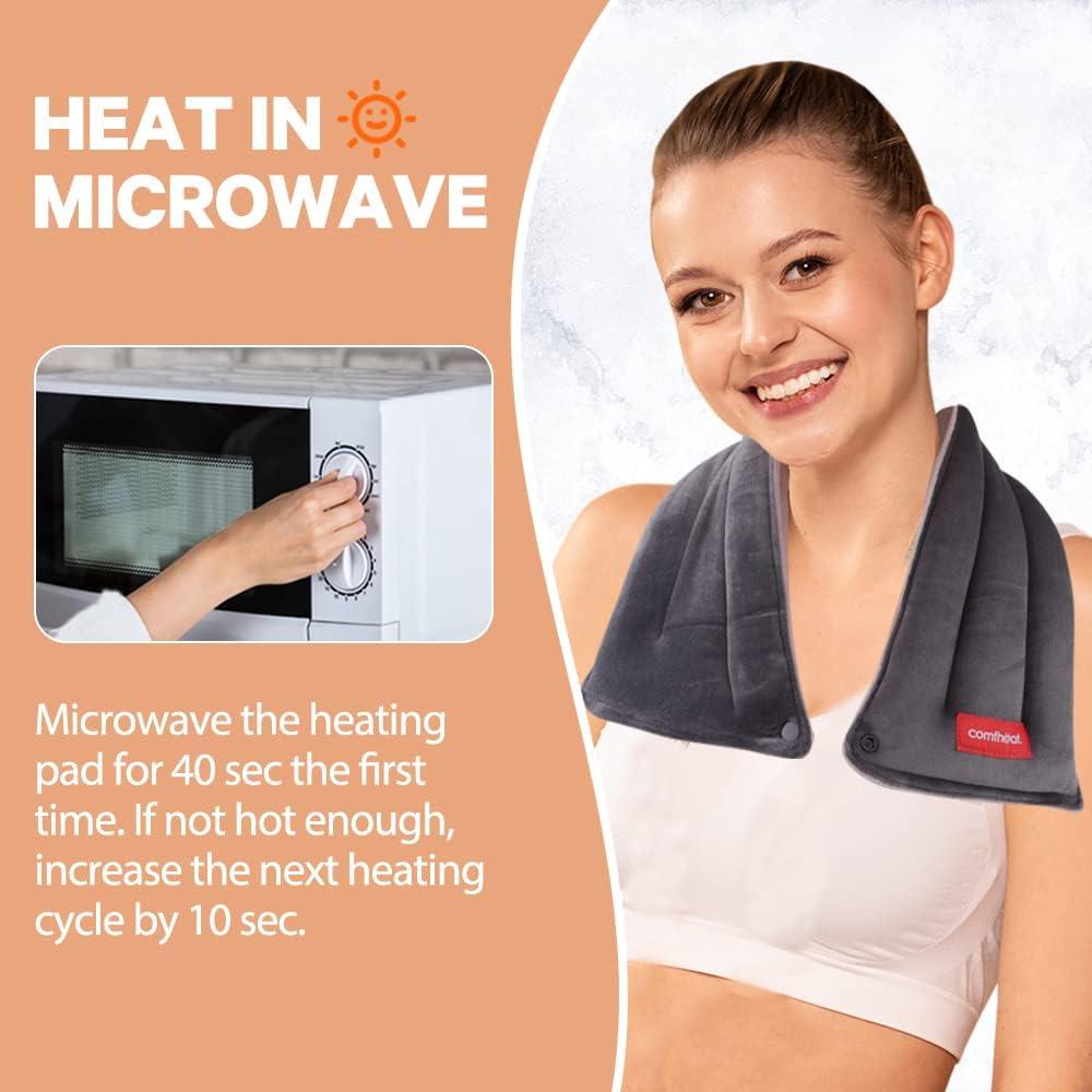 Comfheat Microwavable Neck Heating Pad with Button Wrap for Neck and ...