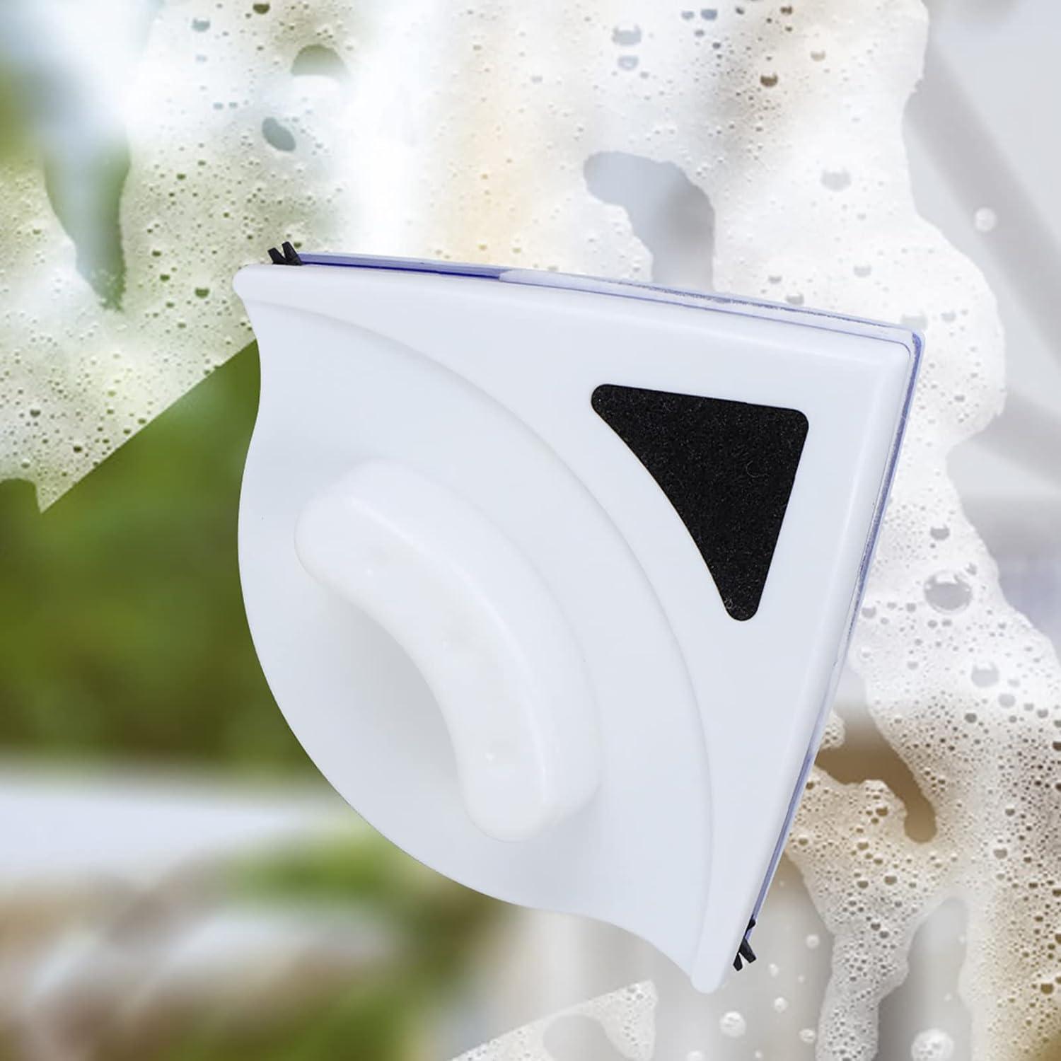 Double-sided magnetic window brush cleaner flexible wiper with three ...