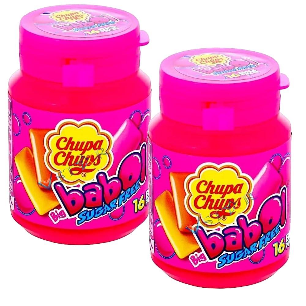 Chupa Chups Sugar Free Big Babol Strawberry Orange & Lemon Flavour Gum ...