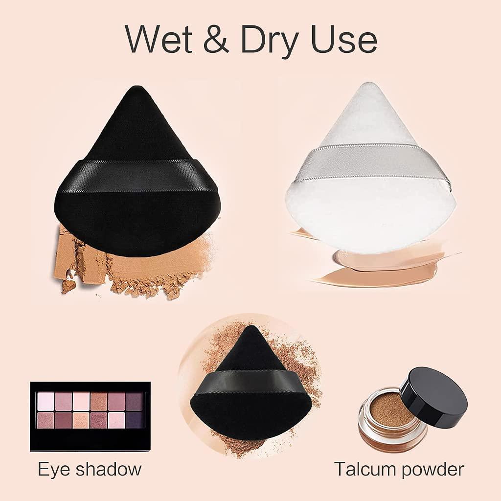 Set of 8 Facial Soft Triangle Puffs and 5 Makeup Mini Puffs for Wet and ...