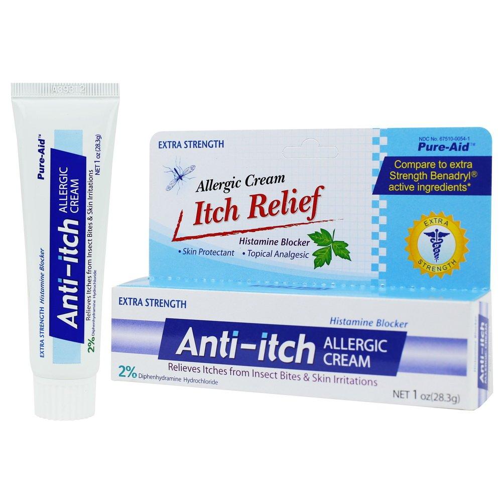 Pure-Aid Anti-Itch Allergic Cream - 1oz (2 Pack) | Soothes Skin ...