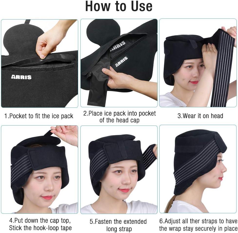 Arris Ice Cap for Headaches & Migraines - Pain Relief Gel Ice Bag for ...