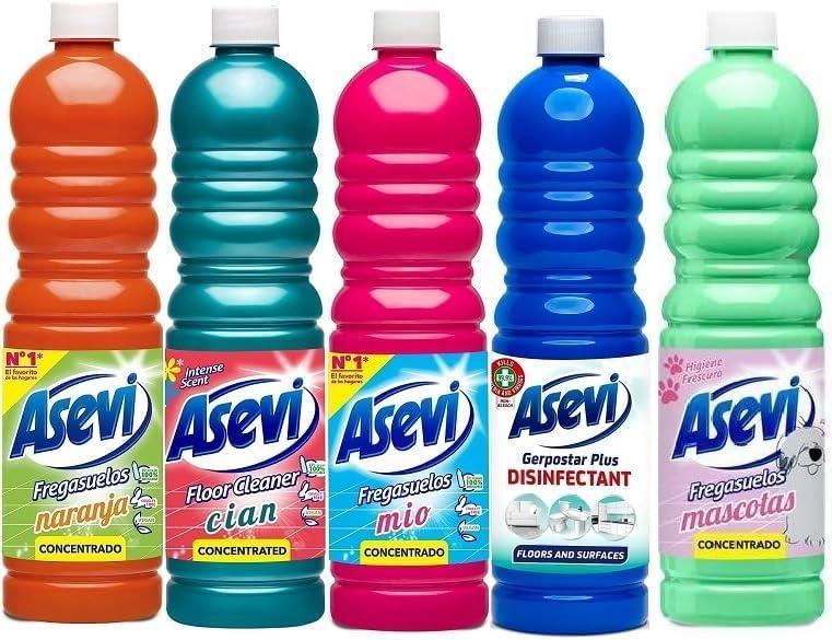 Asevi Floor Cleaner Bundle (5 x 1L) Concentrated Spanish Cleaning ...