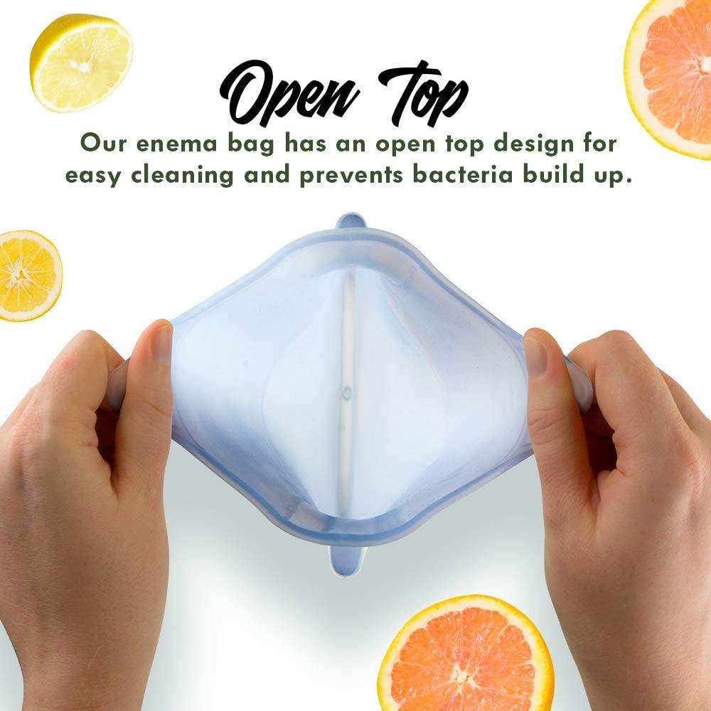 Clear Non-Toxic Silicone Enema Bag Kit for Coffee & Colon Cleansing - 2 ...