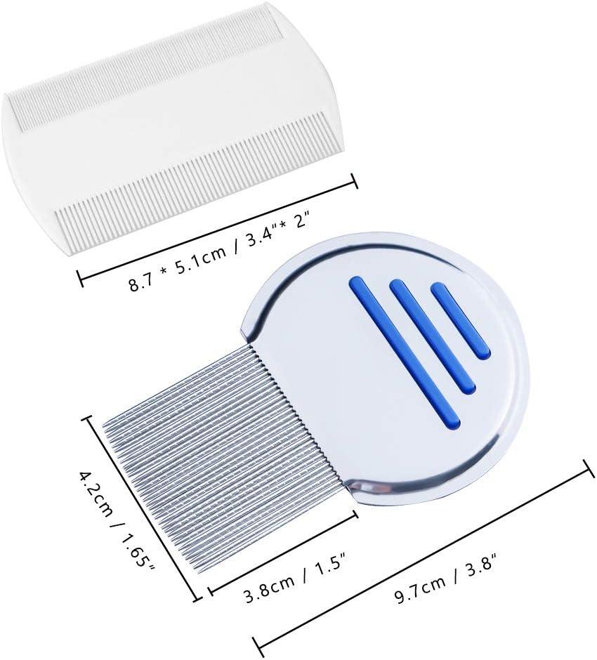 Flea Lice Comb Set - 5 Metal & Plastic Combs for Kids, Adults, Pets ...