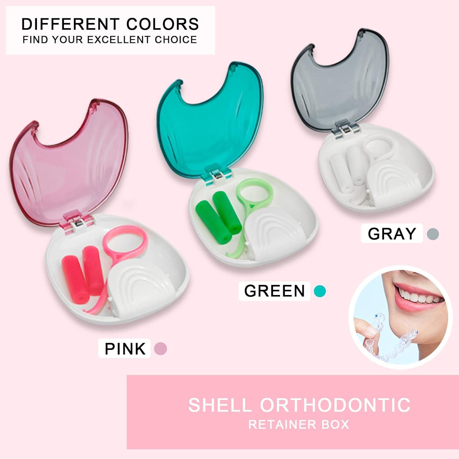 AliensRus Pink Retainer Case with Tools - Orthodontic Aligner Box with ...