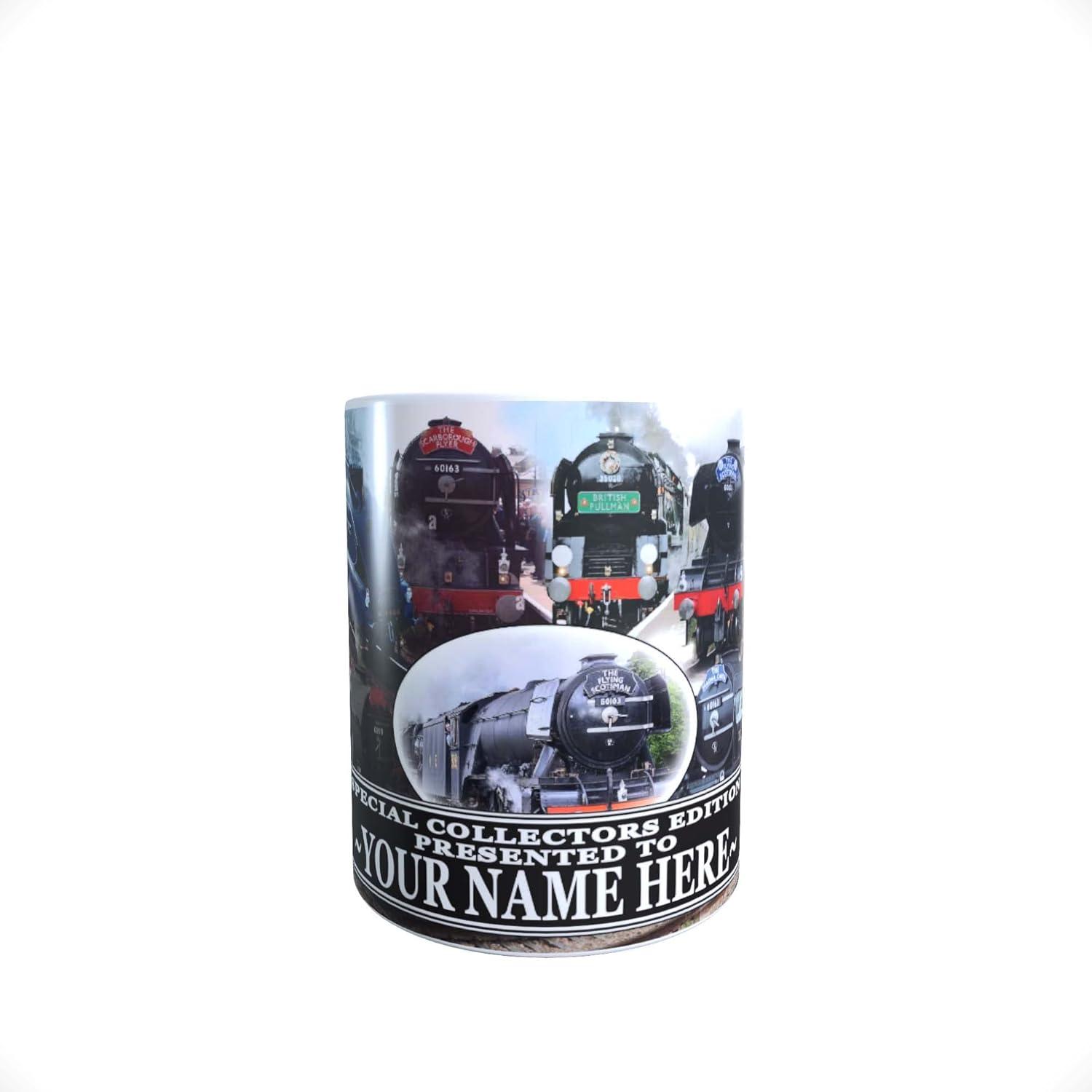Classic Iconic Steam Locomotive Trains Personalised Mug with Choice of ...
