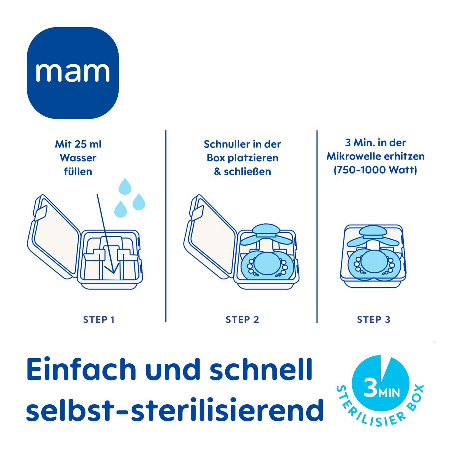 MAM Day & Night Pacifier Silicone 16+ for Girls | Includes 3 ...