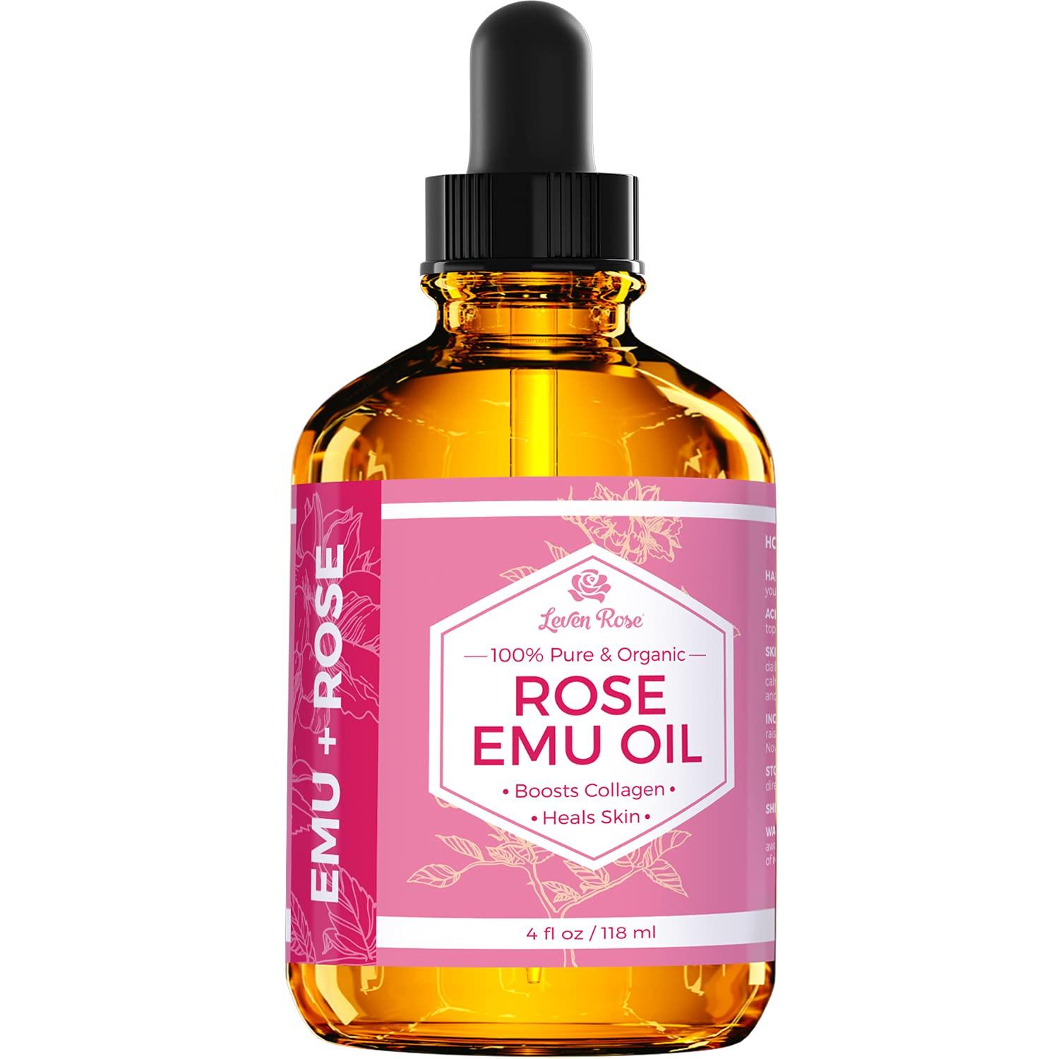 Leven Rose Rose Emu Oil 4 oz - Natural Emu Oil with Rose Extract | Buy ...