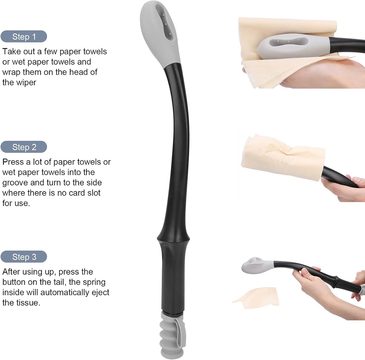 Toilet Aids Tools Easy Wipe Bottom Wiper 15.7" Long Handle Reach ...