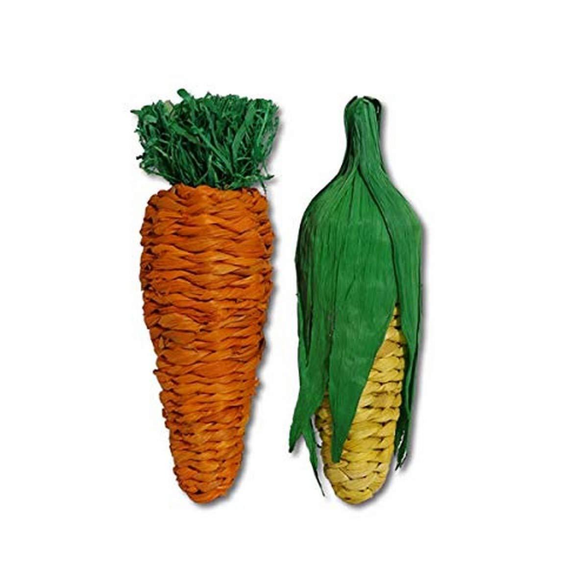 Rosewood Boredom Breaker Jumbo Play Veg Carrot & Corn Rabbit Toy ...