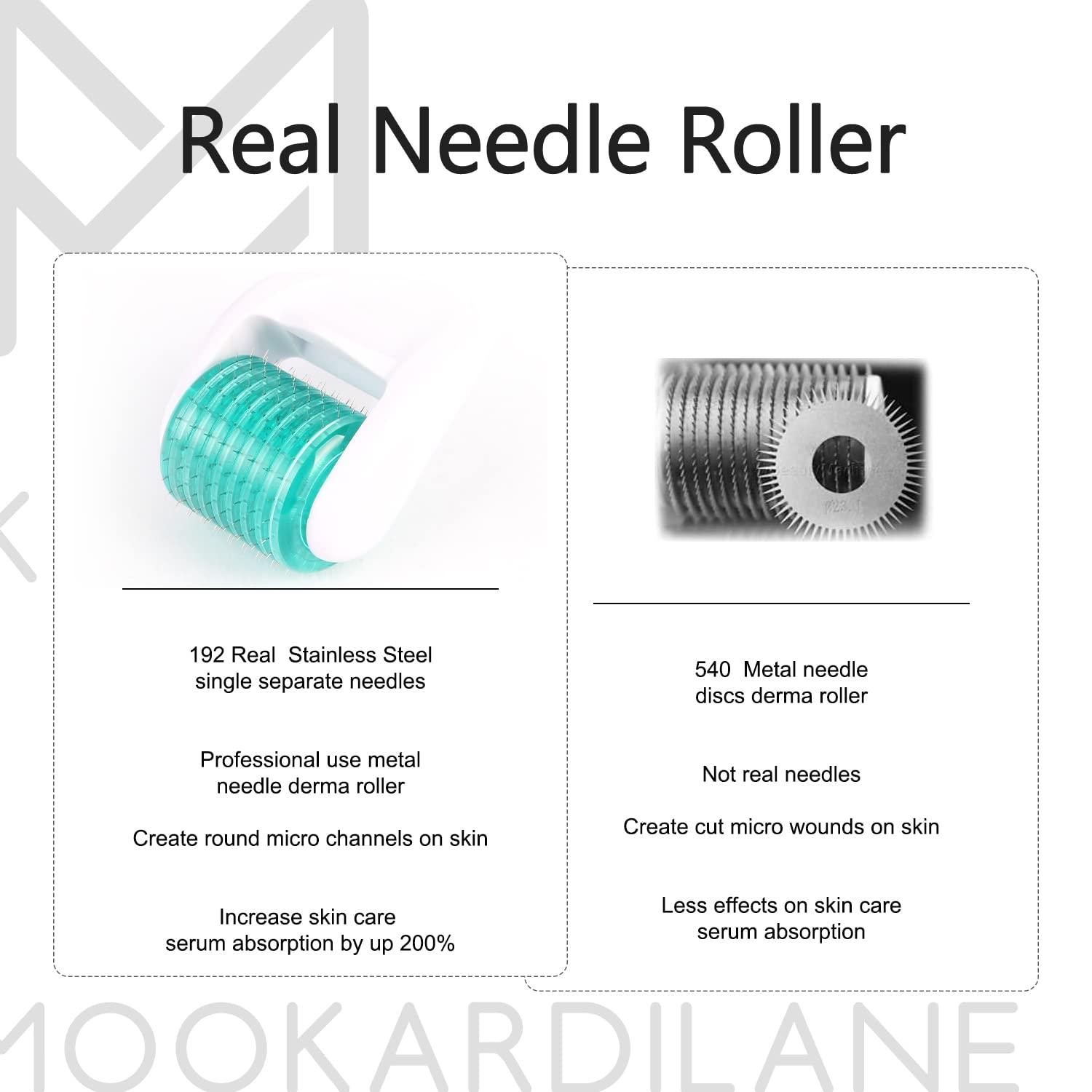 MOOKARDILANE 192 Real Needle Derma Roller Stainless Steel Microneedling ...