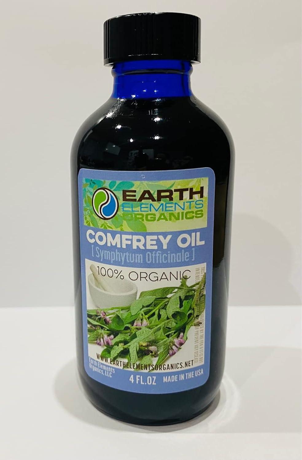 Organic Comfrey Oil - Raw Cold-Pressed Herbal Oil (4 fl.oz) | Natural ...