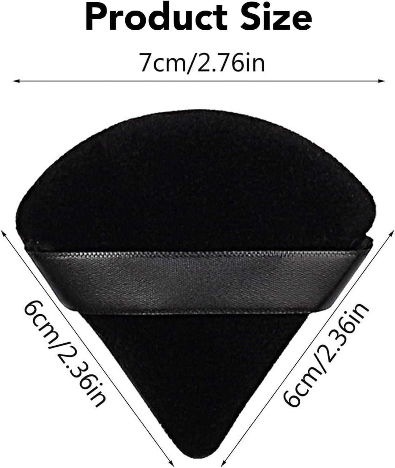 Triangle Powder Puff Set with Strap - Reusable Makeup Sponges in Black ...