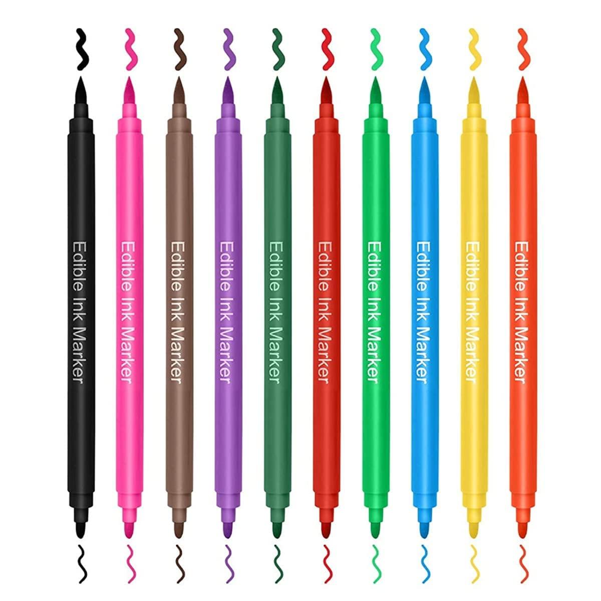 Edible Food Coloring Pens 10Pcs - Fine & Thick Tip Gourmet Writers for ...